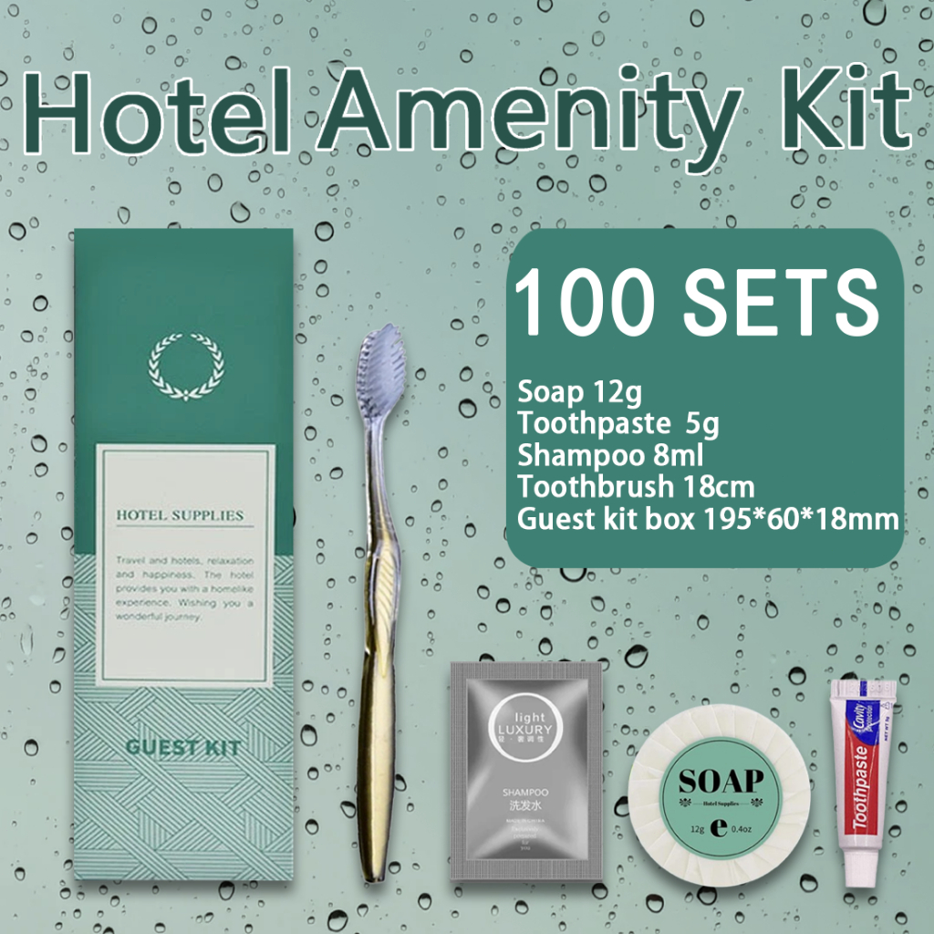 100pcs 5in1 Hotel Guest Kit Toothbrush Toothpaste Shampoo Sabon ...