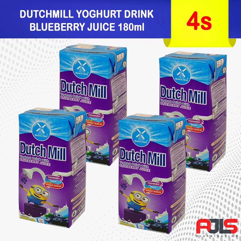 Dutch Mill UHT Yoghurt Drink Blueberry Juice 180ml x 4pcs | Shopee Philippines