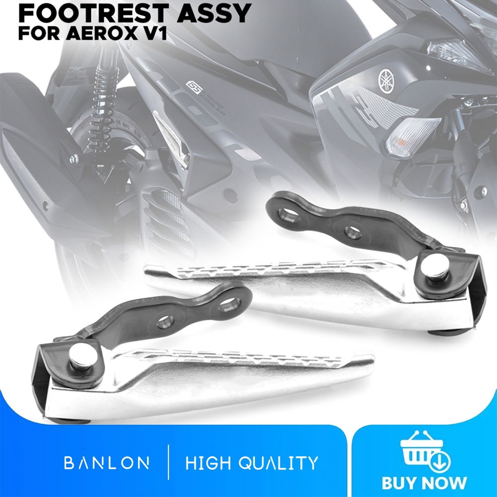 AEROX V1 ALLOY FOOTREST ASSY WITH BRACKET L-10105 SILVER / AEROX V1 V2 ...