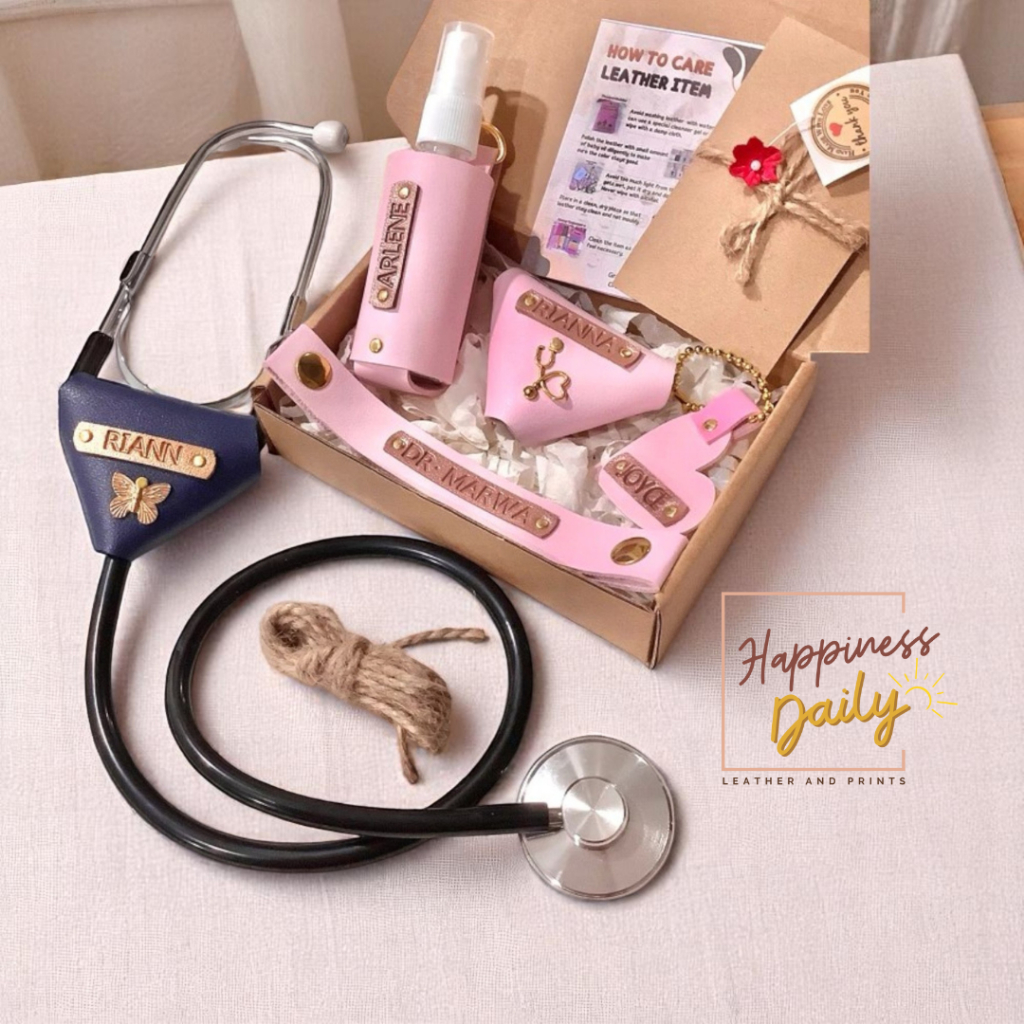 Personalized Leather Stethoscope Sleeves / Stethoscopes with name Tag ...
