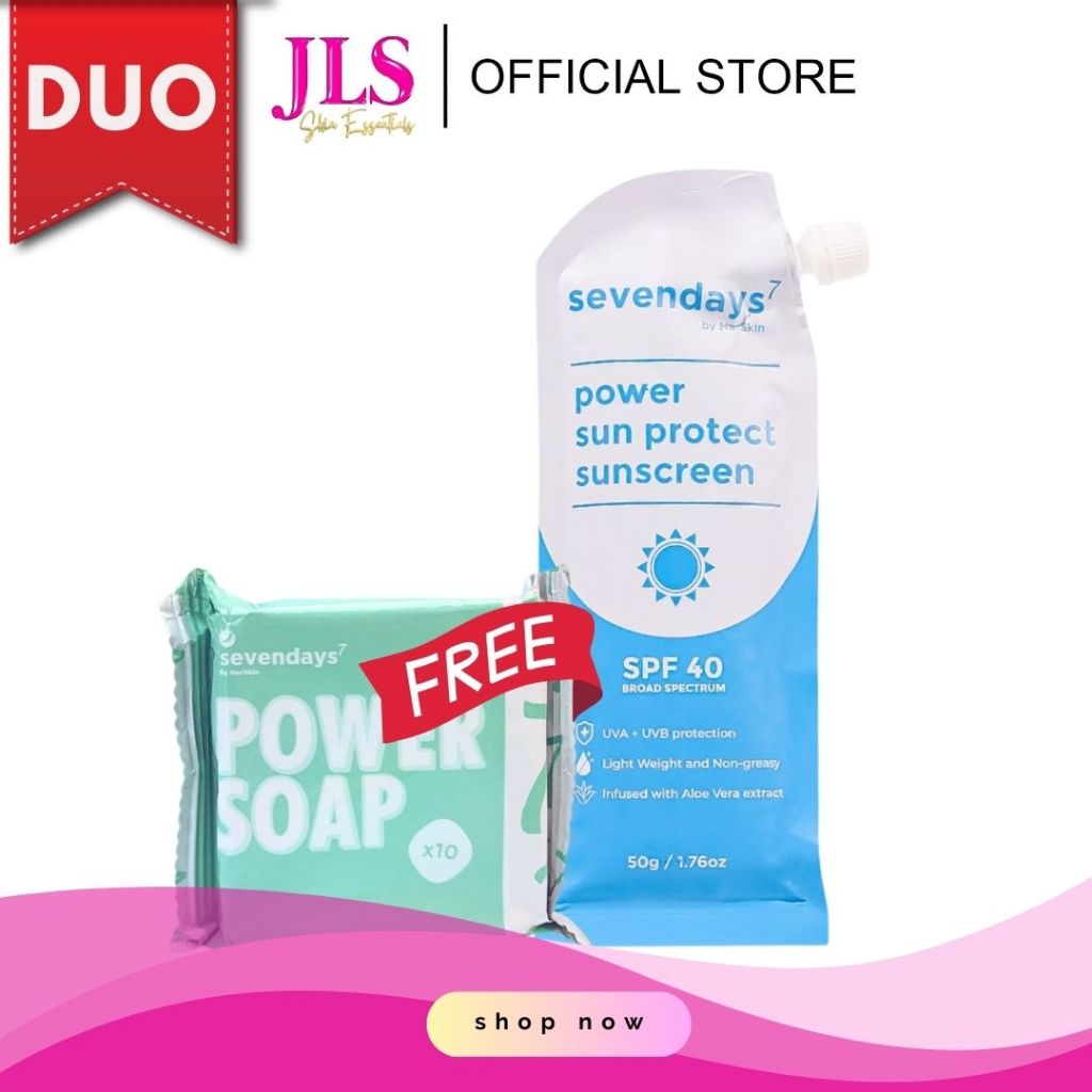 SEVENDAYS DUO Sun Protect Sunscreen Cream SPF40 50g + FREE Power Soap ...