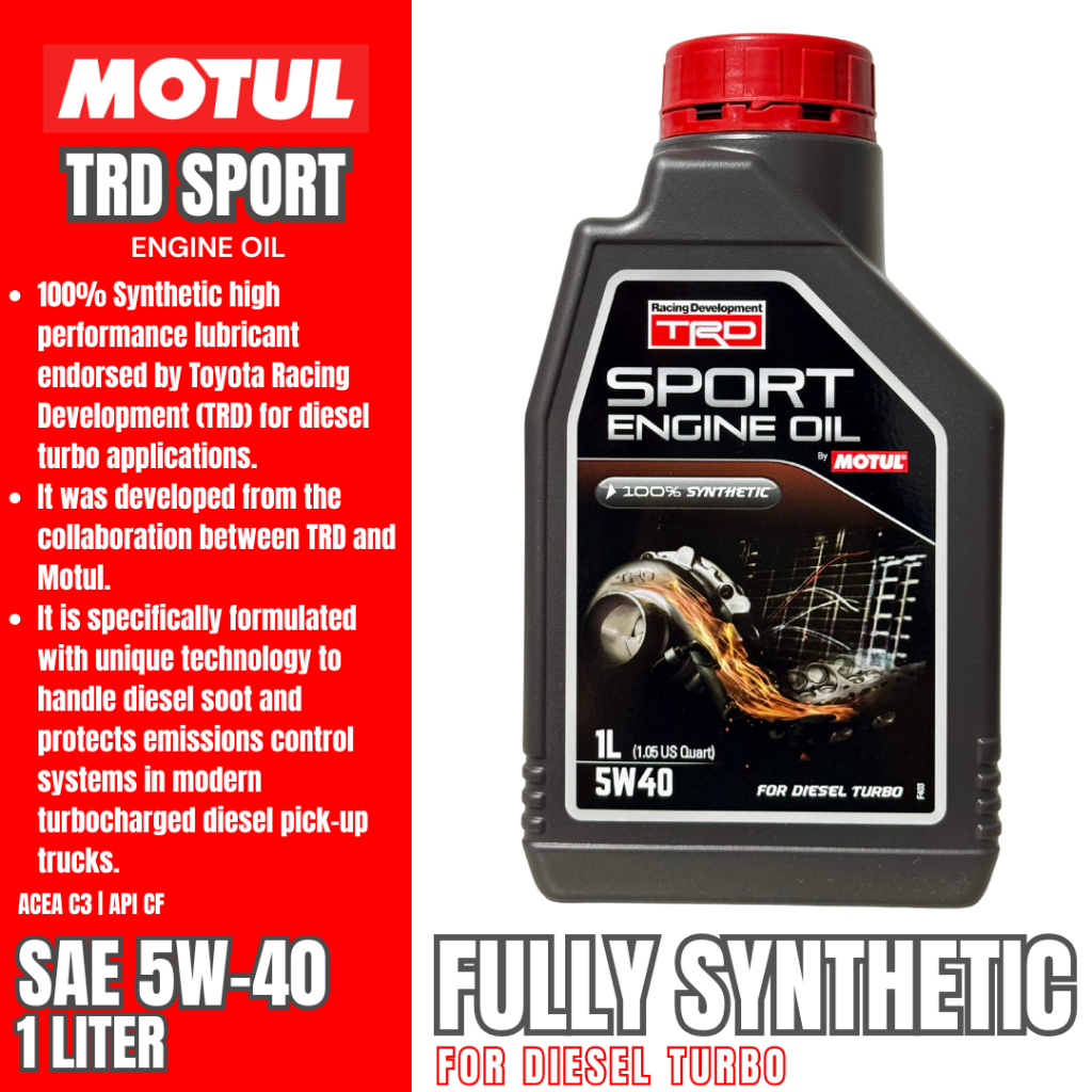 MOTUL TRD Sport Engine Oil 5W40 | Fully Synthetic Oil | Toyota Diesel ...