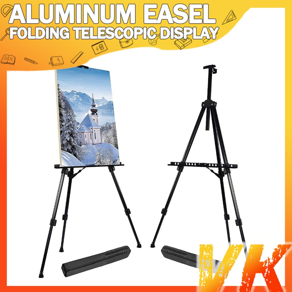 VK Thick Aluminum Easel Stand Folding Telescopic Adjustable Painting ...