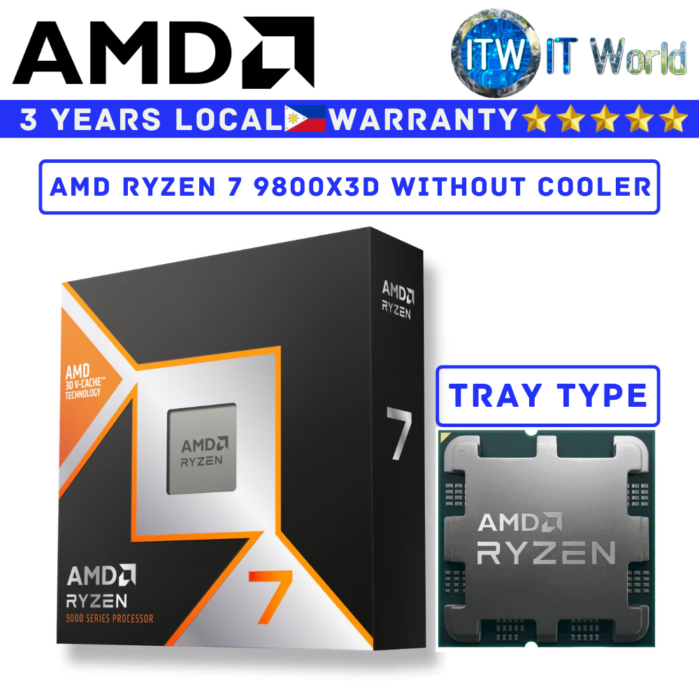 Itw | AMD Ryzen 7 9800X3D 8-Cores 16-Threads Desktop Processor without cooler (Box | Tray Type ...
