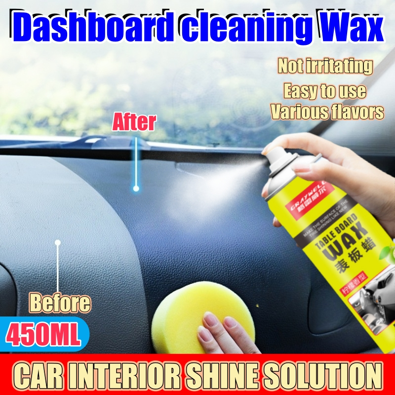 Car interior cleaning wax spray Dashboard Wax Interior Leather Car Seat ...
