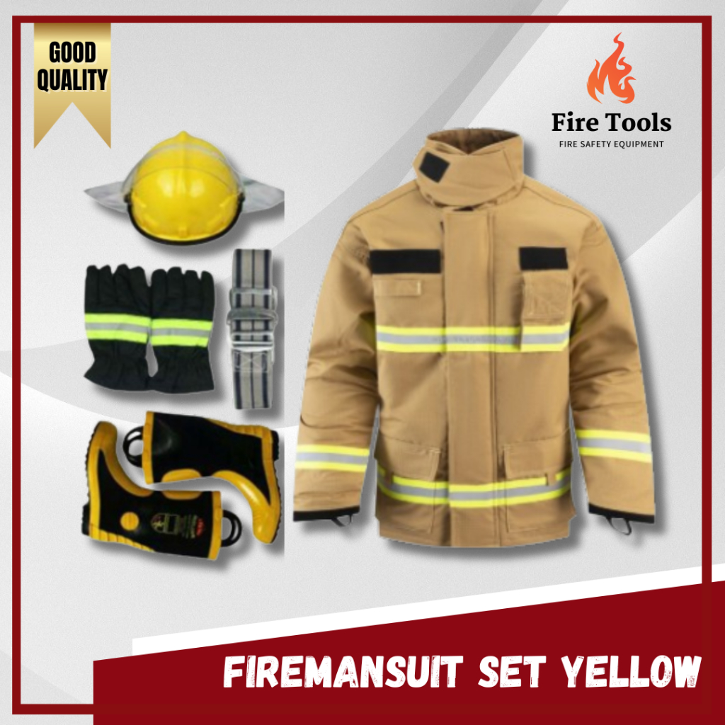 Firefighting Suit Complete Set Premium Quality Thick Fireman Suit Set ...