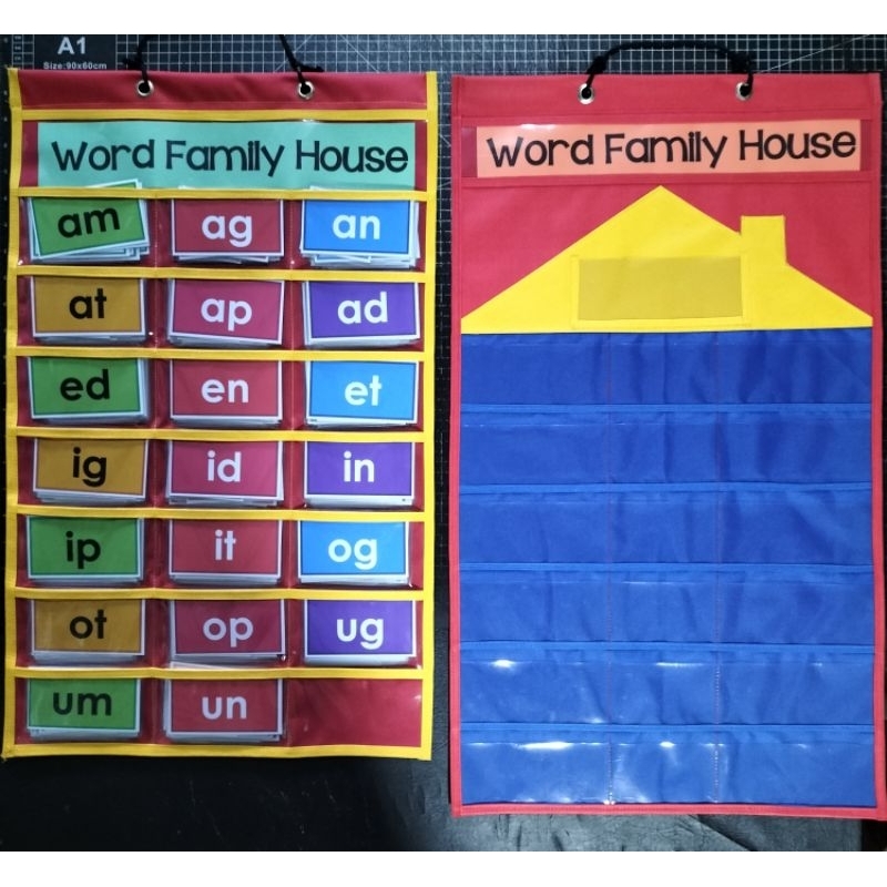 Word family charts. 2 pocket charts with 380 laminated cards. shipped ...