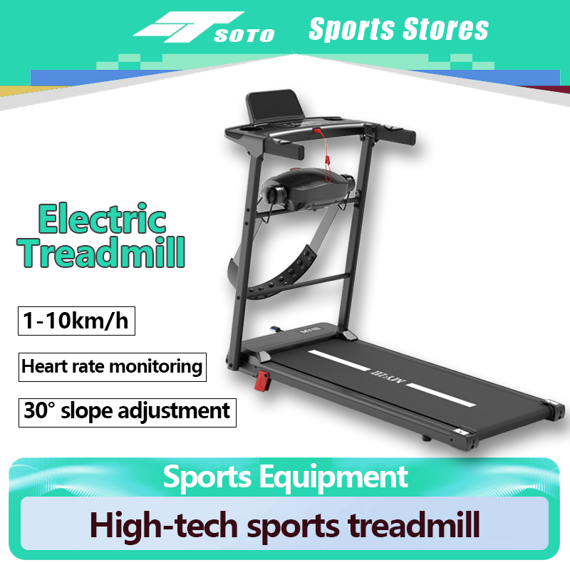 Electric Treadmill Music Heart Rate With APP Massager Bluetooth ...