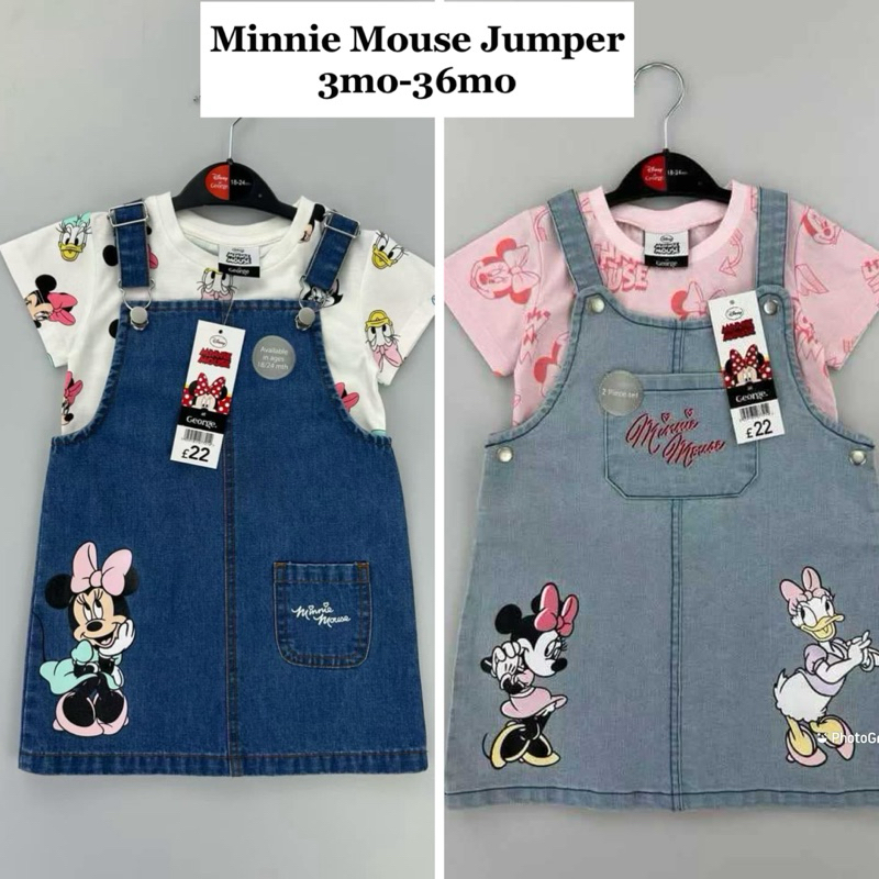 (3-36mo) Disney Minnie Mouse Daisy Denim Jumper Set for Baby Toddler ...