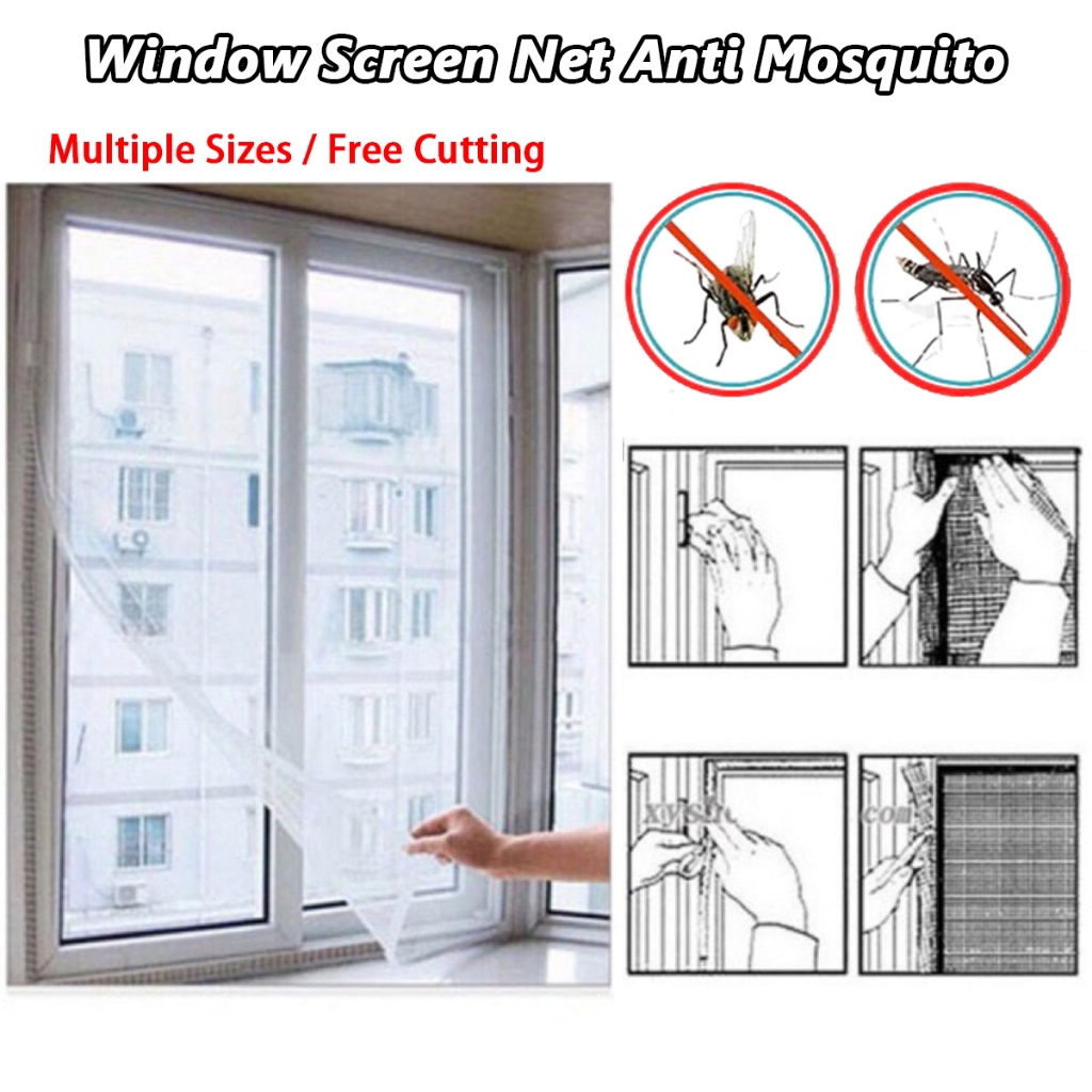 Window Diy Anti Mosquito Net For Window Fly Bug Door Window Screen Net ...