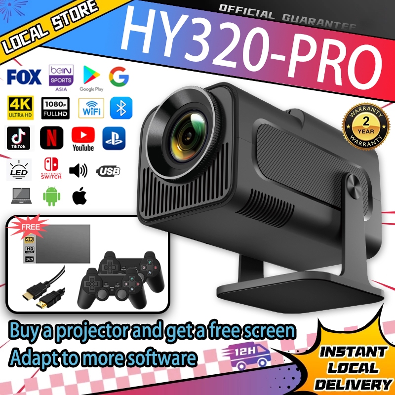 HY320 Smart Projector Portable Mini Ultra HD WiFi Bluetooth Android Wireless Connection Phone ...