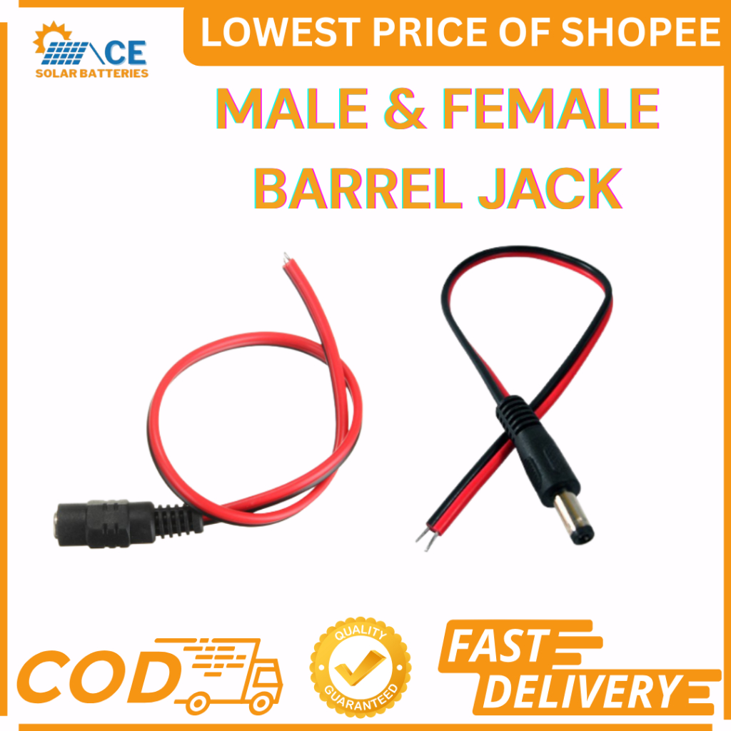 15CM MALE & FEMALE BARREL JACK 12V DC CONNECTOR WIRE | Shopee Philippines