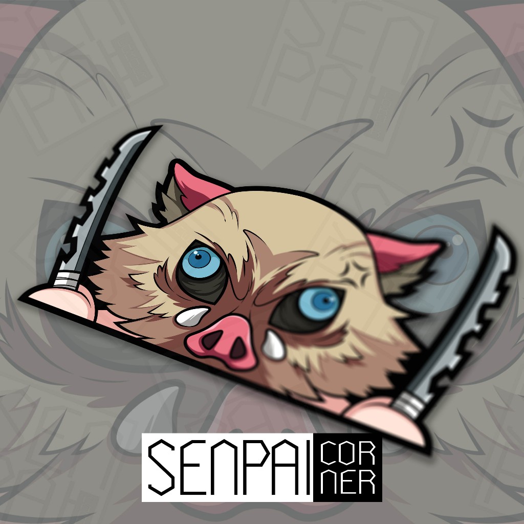 Demon Slayer Inosuke Peeker Sticker | Shopee Philippines
