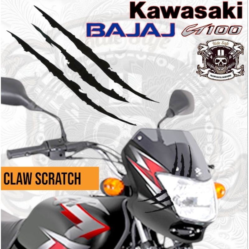 Kawasaki Bajaj CT100 Claw Scratck Sticker / Bajaj CT100 Claw Scratch ...