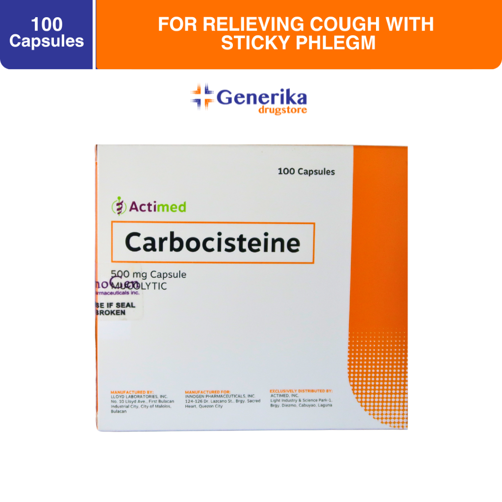 Actimed Carbocisteine 500mg Capsule- Pack of 100 Capsules | Shopee ...