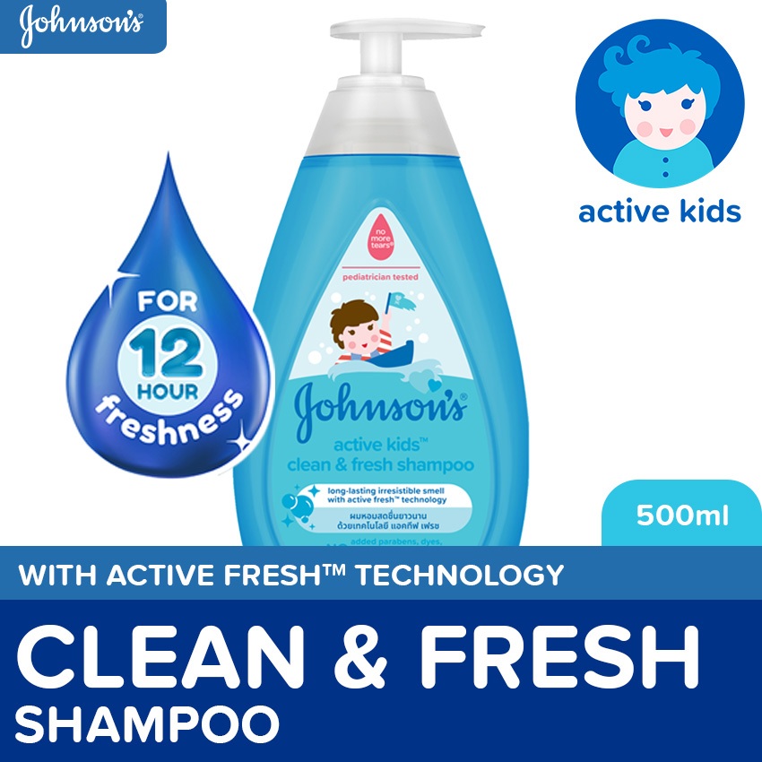 Johnson's Active Kids Clean & Fresh Shampoo 500ml: active shampoo ...