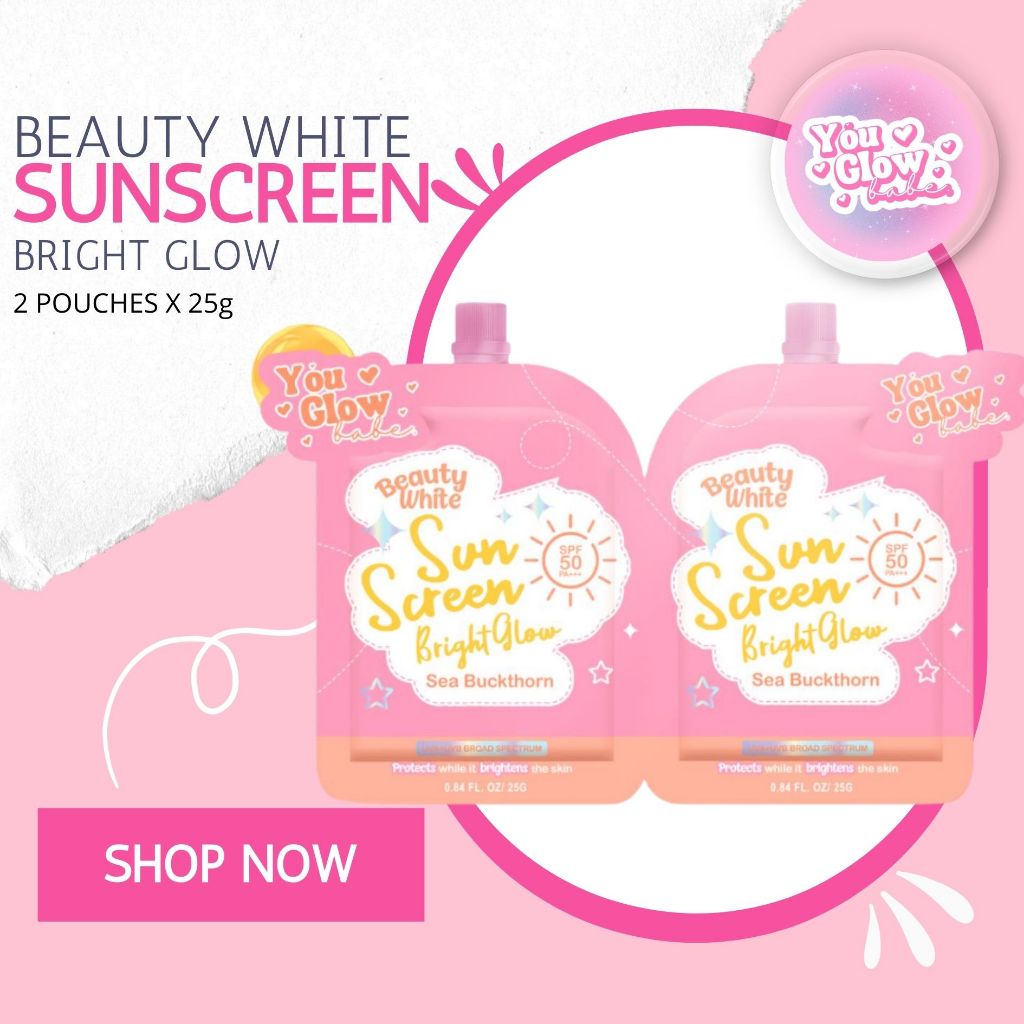 You Glow Babe Beauty White Sunscreen TWIN PACK 2x25g | Bright Glow With ...