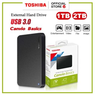 Toshiba Canvio Basics (new) 1TB/2TB USB 3.0 Portable External Hard Drive (Black) Super Speed ...