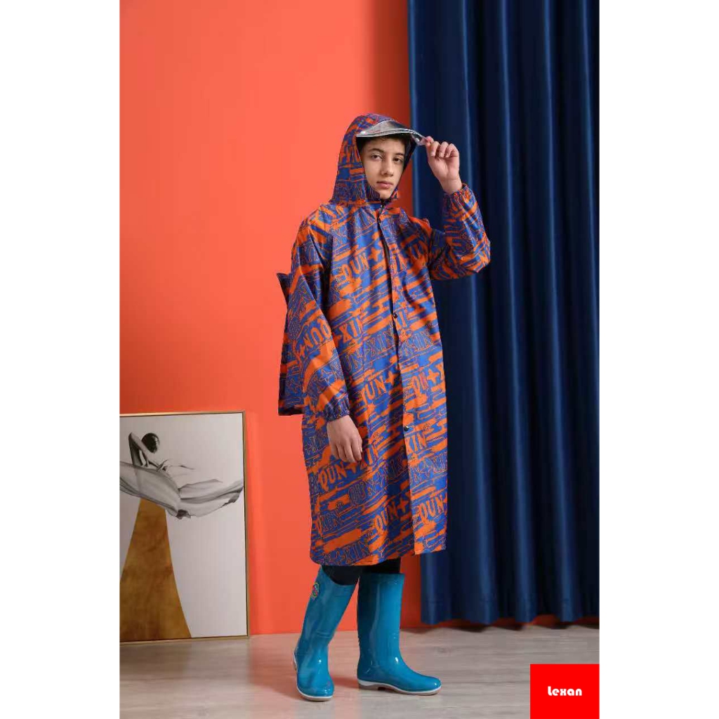 Lexan Heavy Duty Unisex Nylon Raincoat Kapote for Teen Pattern Design ...
