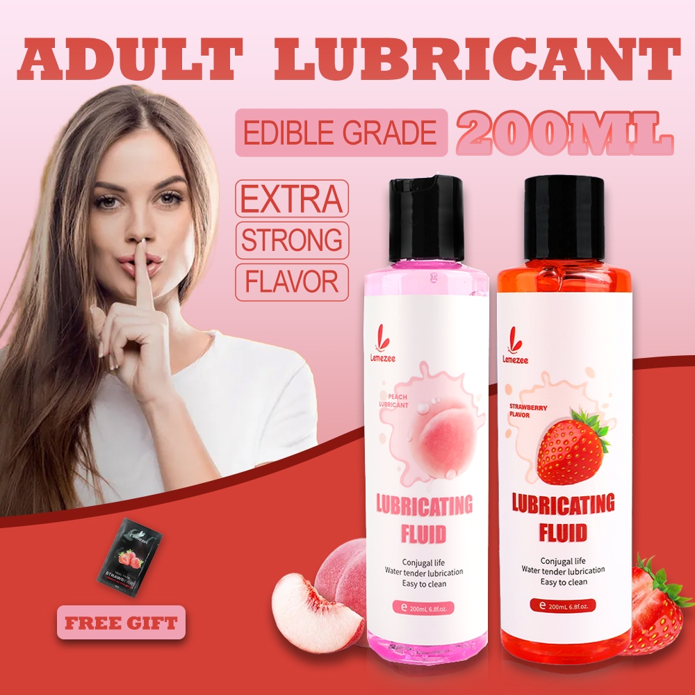 Lemezee Lubricant Edible 200ml Water Base Lube Strawberry Peach Flavored Sex Gel | Shopee ...