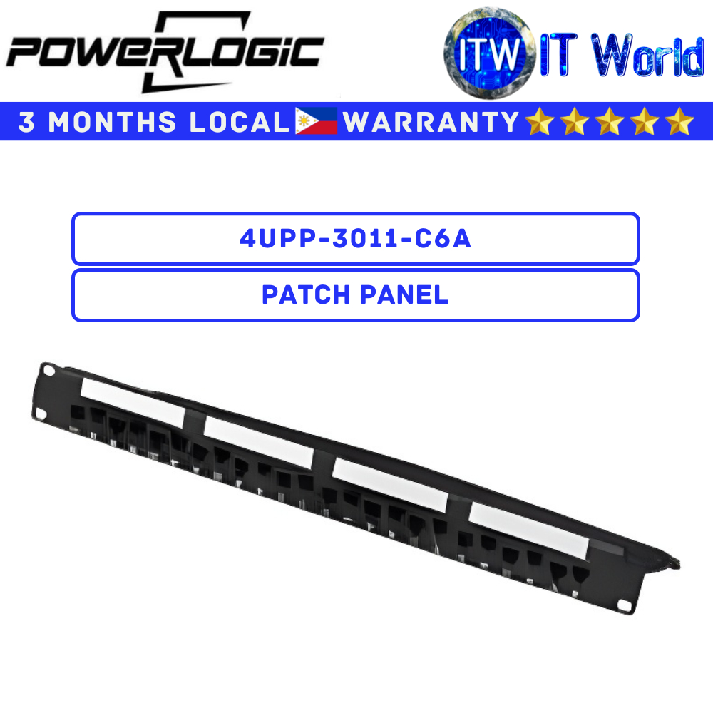 Itw | Powerlogic Patch Panel PP-3011-C6A 19" 1U 24 Ports CAT6A UTP ...