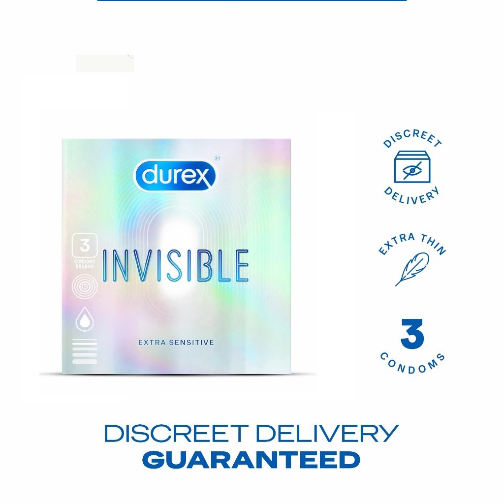 Durex Invisible Extra Thin Extra Sensitive Lubricated Condoms 3s | Shopee Philippines
