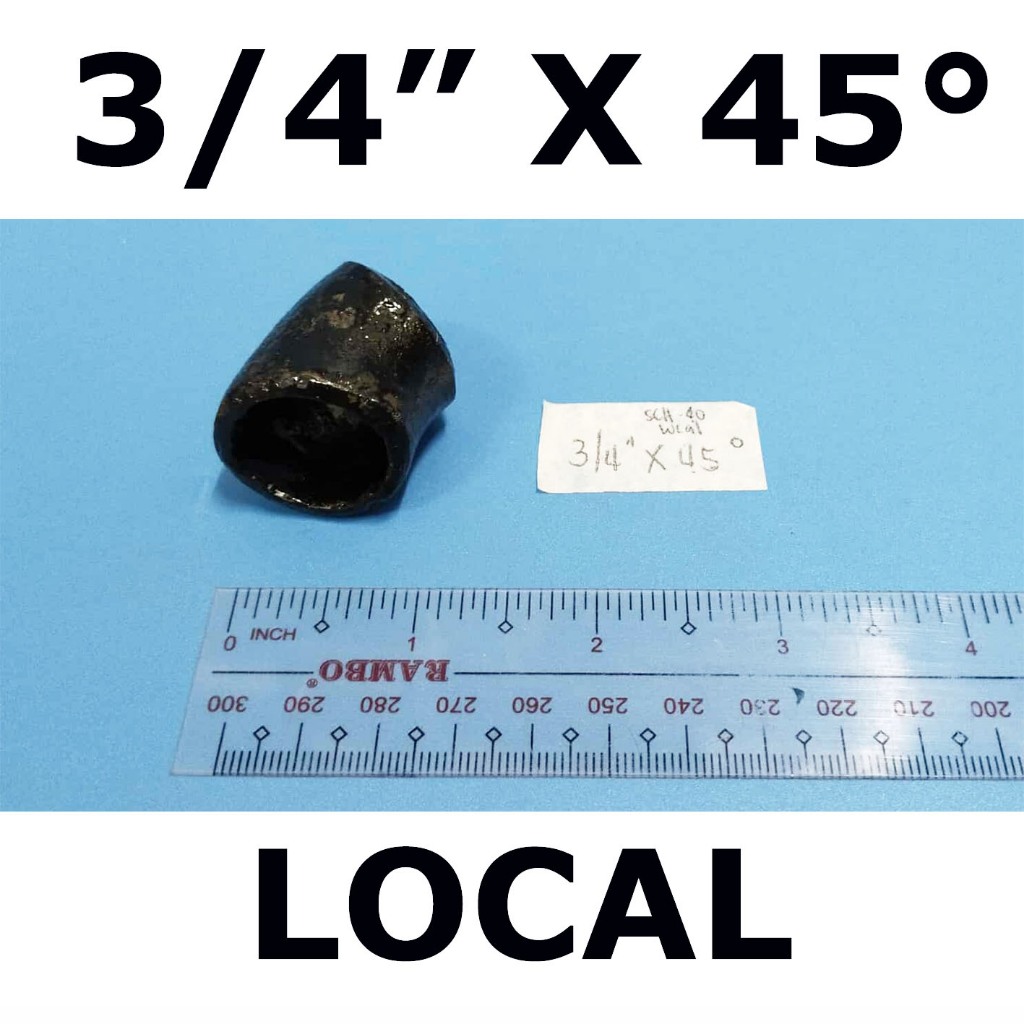 LOCAL BI WELDING ELBOW 3/4" X 45° SCH40 BUTTWELD BLACK IRON === LOCAL ...