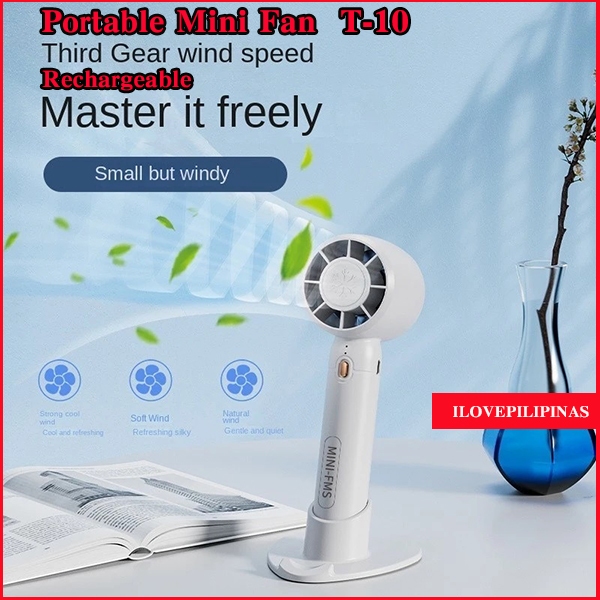 ilovepilipinas# T10 Portable Turbo Mini Fan USB Rechargeable Adjustable ...