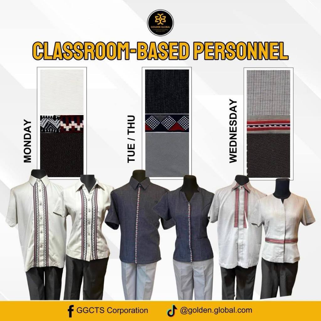 Deped CLASSROOM based Uniform 2025 Female and Male TELA SET ONLY ...