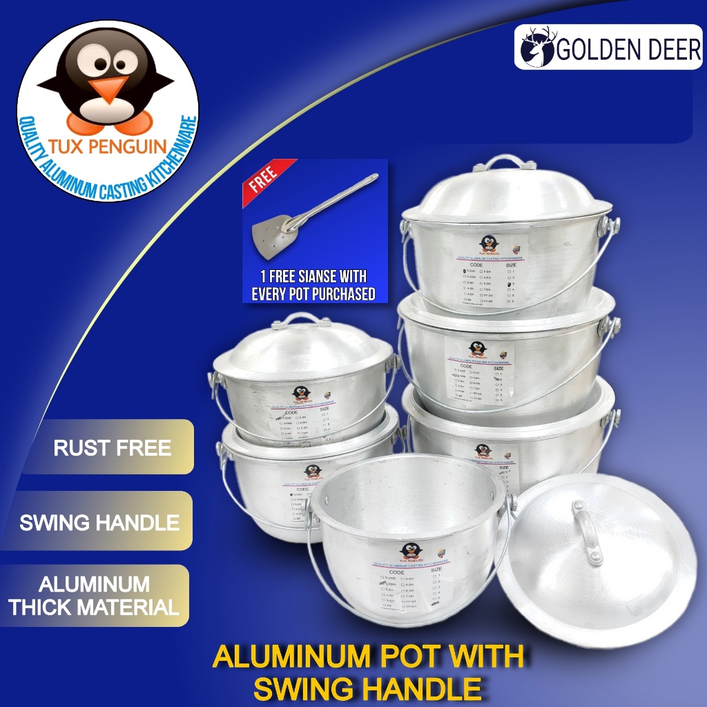 CALDERO WITH SWING HANDLE / THICK ALUMINUM POT CASSEROLE POT / KALDERO ...