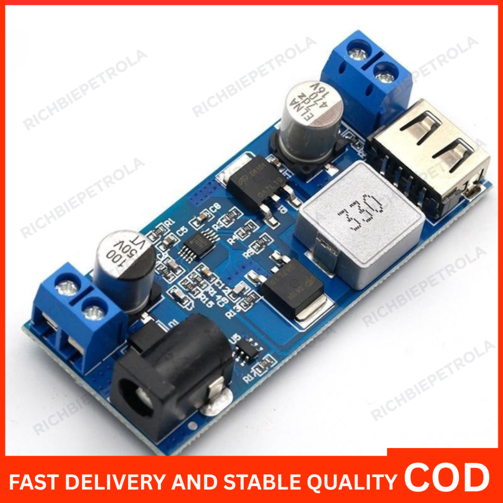 DC-DC 24V / 12V to 5V 5A step-down Buck power converter adjustable USB ...