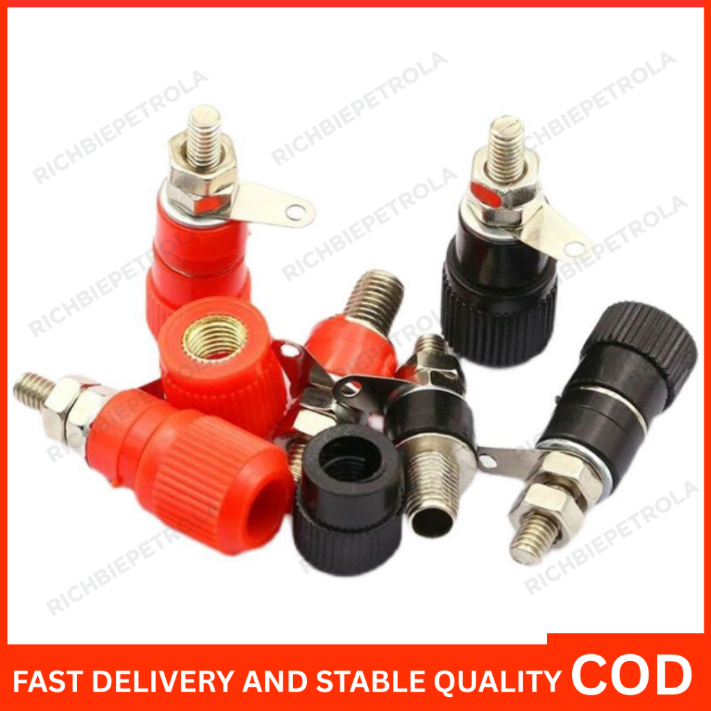 1Set Red + Black Binding Post plug connectors Banana socket plug ...