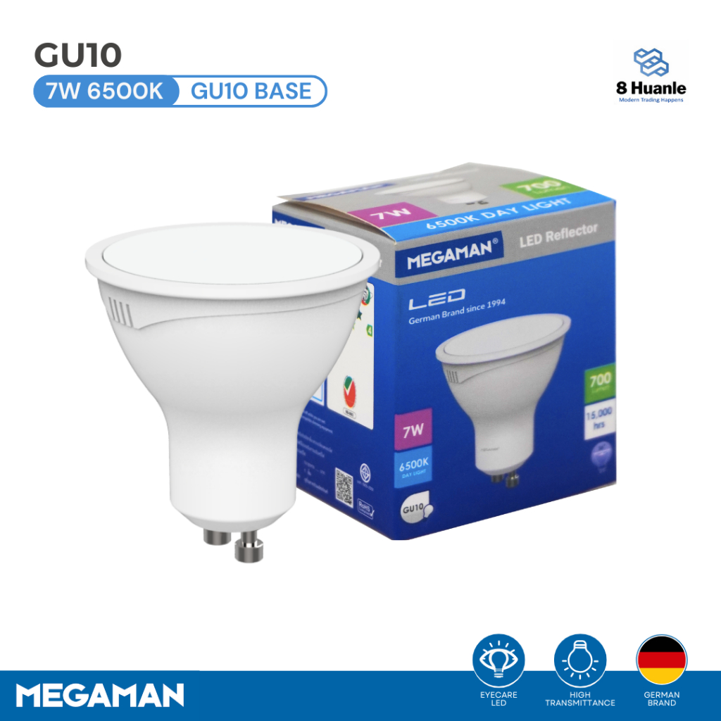 Megaman LED GU10 7W COOLWHITE 4000K / DAYLIGHT 65000K Frost reflector ...