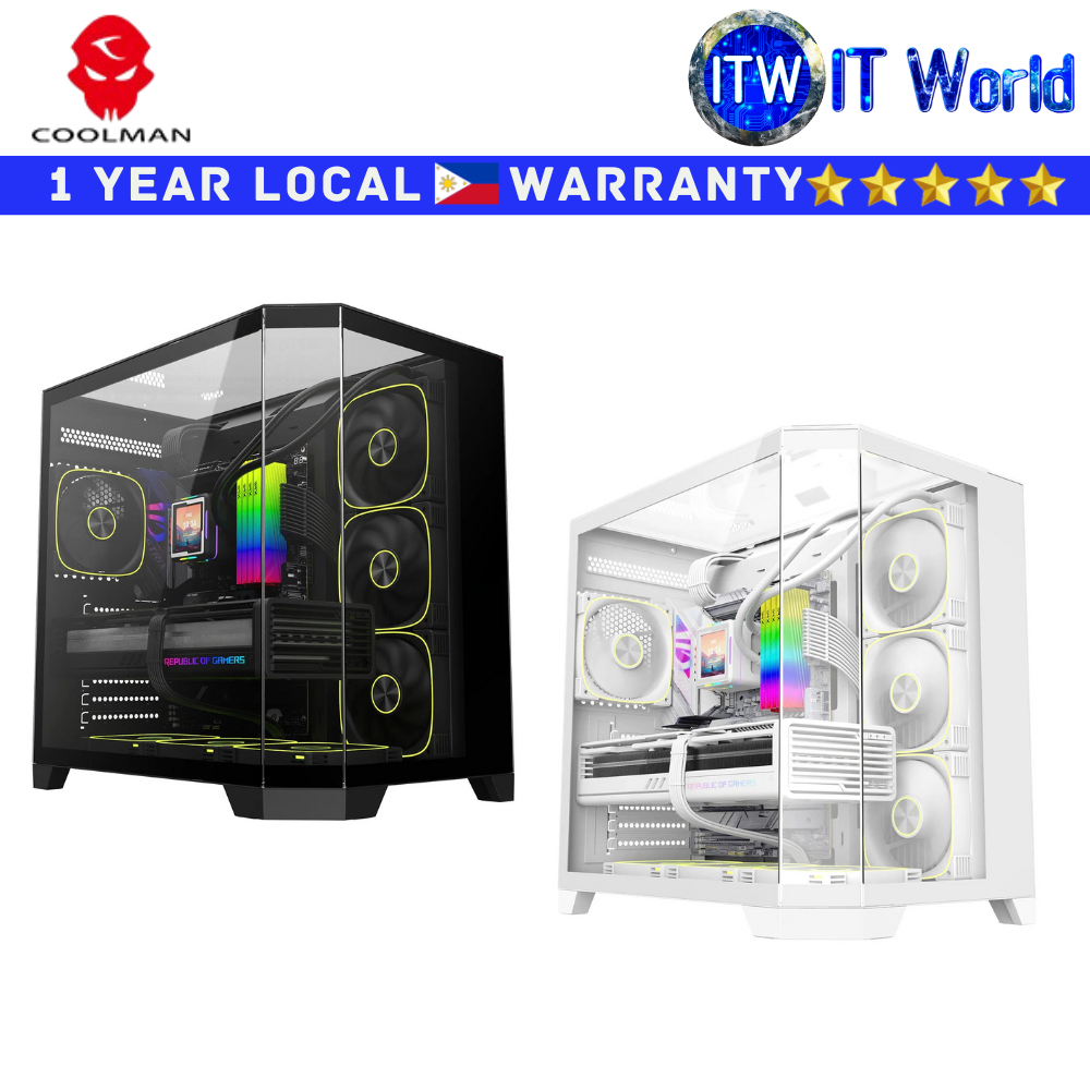 Coolman Zentra Luxe ATX Vision Tempered Glass Computer PC Case (Black ...