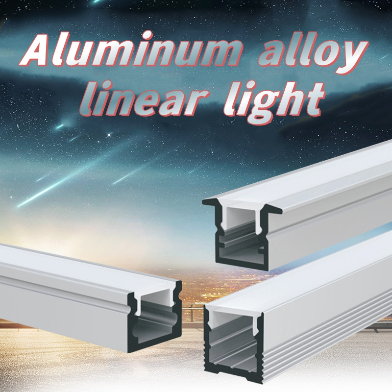 2Pcs 1Meter LED Aluminum Channel System Flush Mount Black Profile with ...