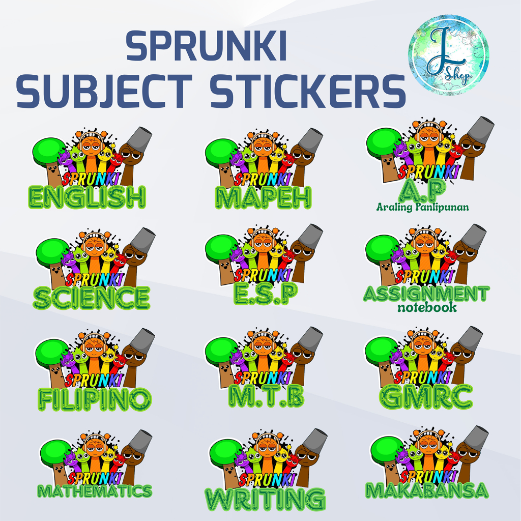 Sprunki Design Subject Sticker - SOLD PER PIECE | Shopee Philippines