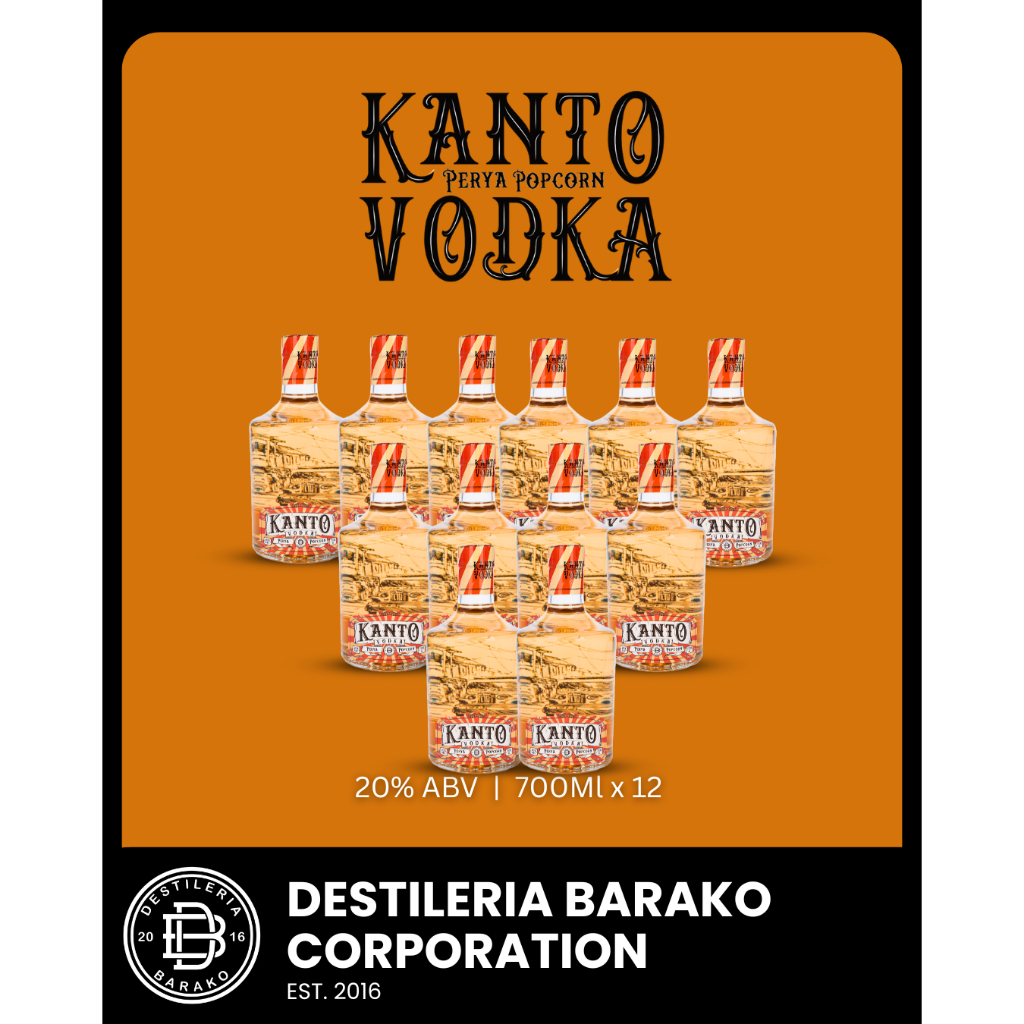 Kanto Perya Popcorn Vodka 700ml 20% ABV - 12 Pack | Destileria Barako ...