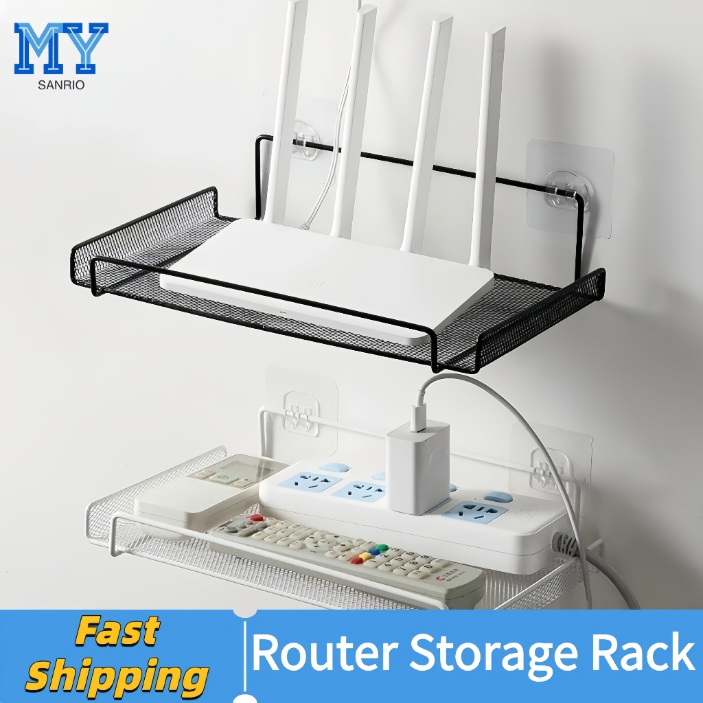 Wall Mounted WiFi Router Shelf TV Set-Top Storage Box Waterproof ...