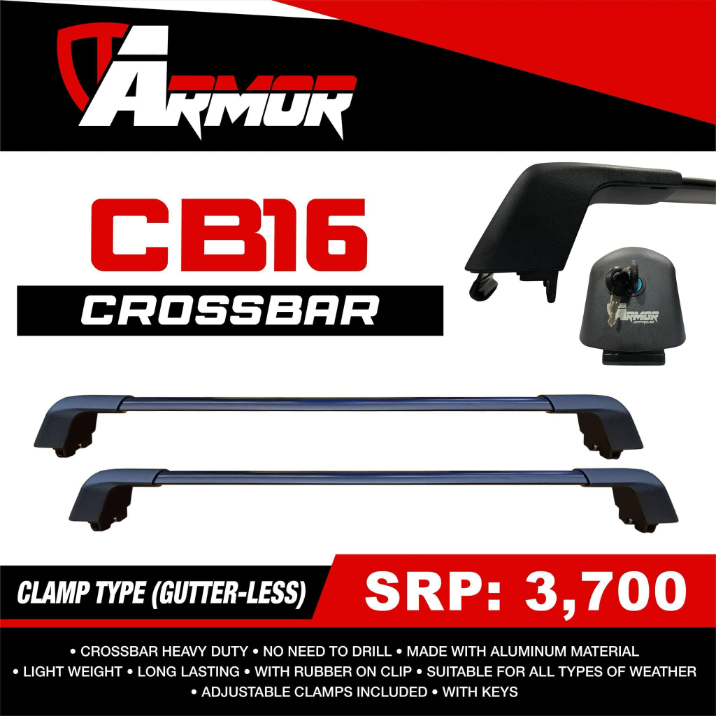 ARMOR CROSSBAR GUTTERLESS / CLAMP TYPE FOR MITSUBISHI MONTERO SPORT ...