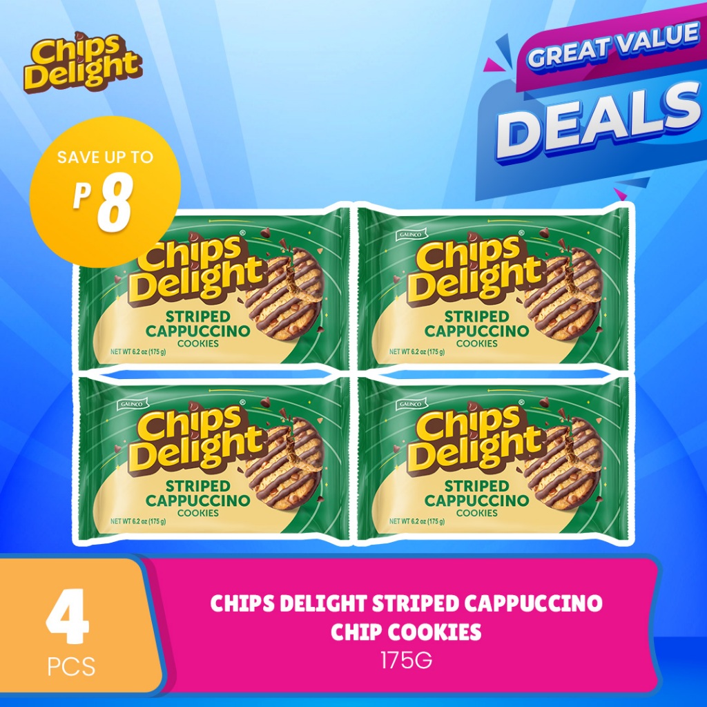 Chips Delight Striped Cappuccino Chip Cookies 175g (4 PACKS) | Shopee ...