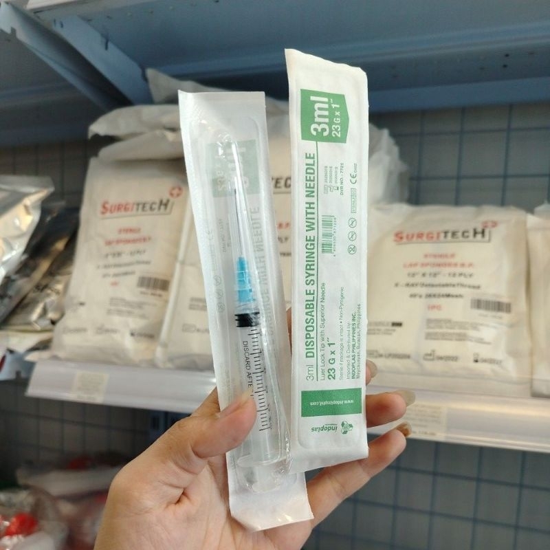DISPOSABLE SYRINGE WITH NEEDLE 3CC/ML 23G x 1" - PER PIECE | Shopee ...