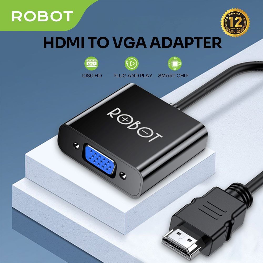 ROBOT RHV10 HDMI to VGA Adapter 1080P 60Hz Full HD 1080 HD Plug and ...