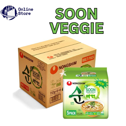 Nongshim Soon Veggie Noodles 40pcs (5pcs x 8 packs) | Halal Korean ...