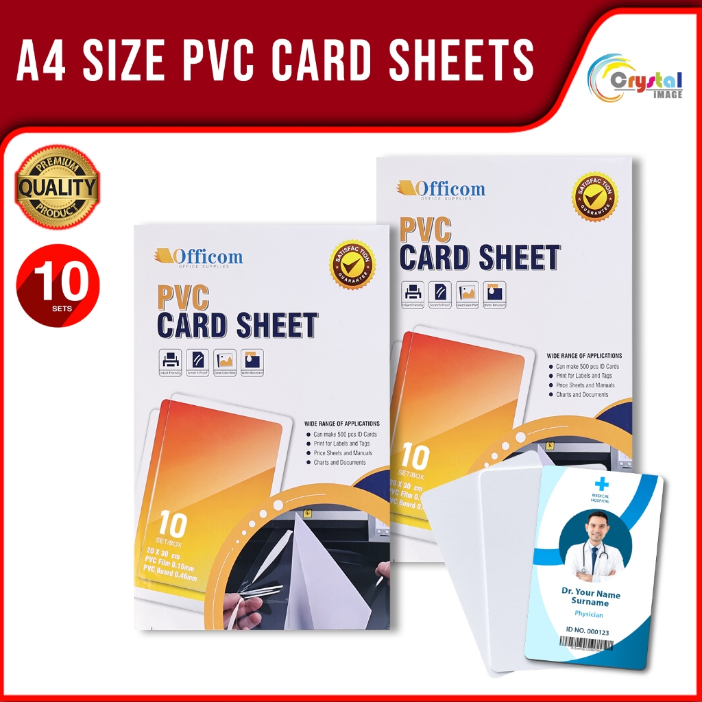 Officom PVC Card Sheet (10 Sets) for ID card / ATM Card / Calling Card ...