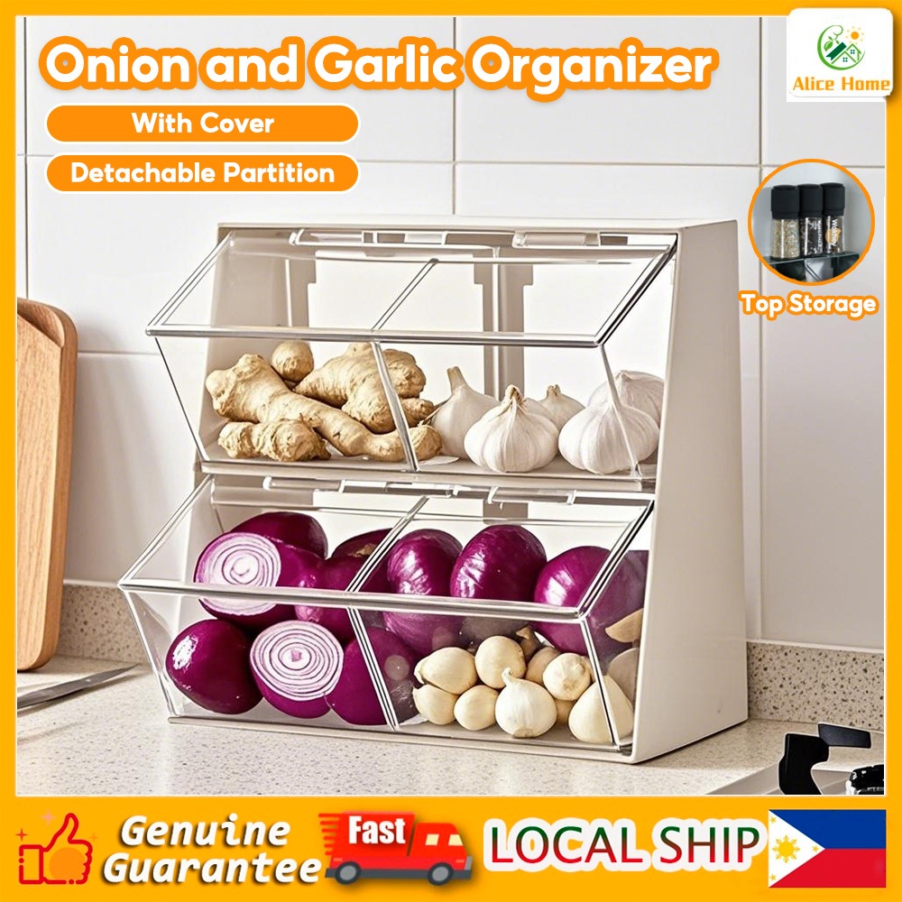 ALICE Onion And Garlic Organizer Rack Kitchen Vegetable Fruit Rack ...