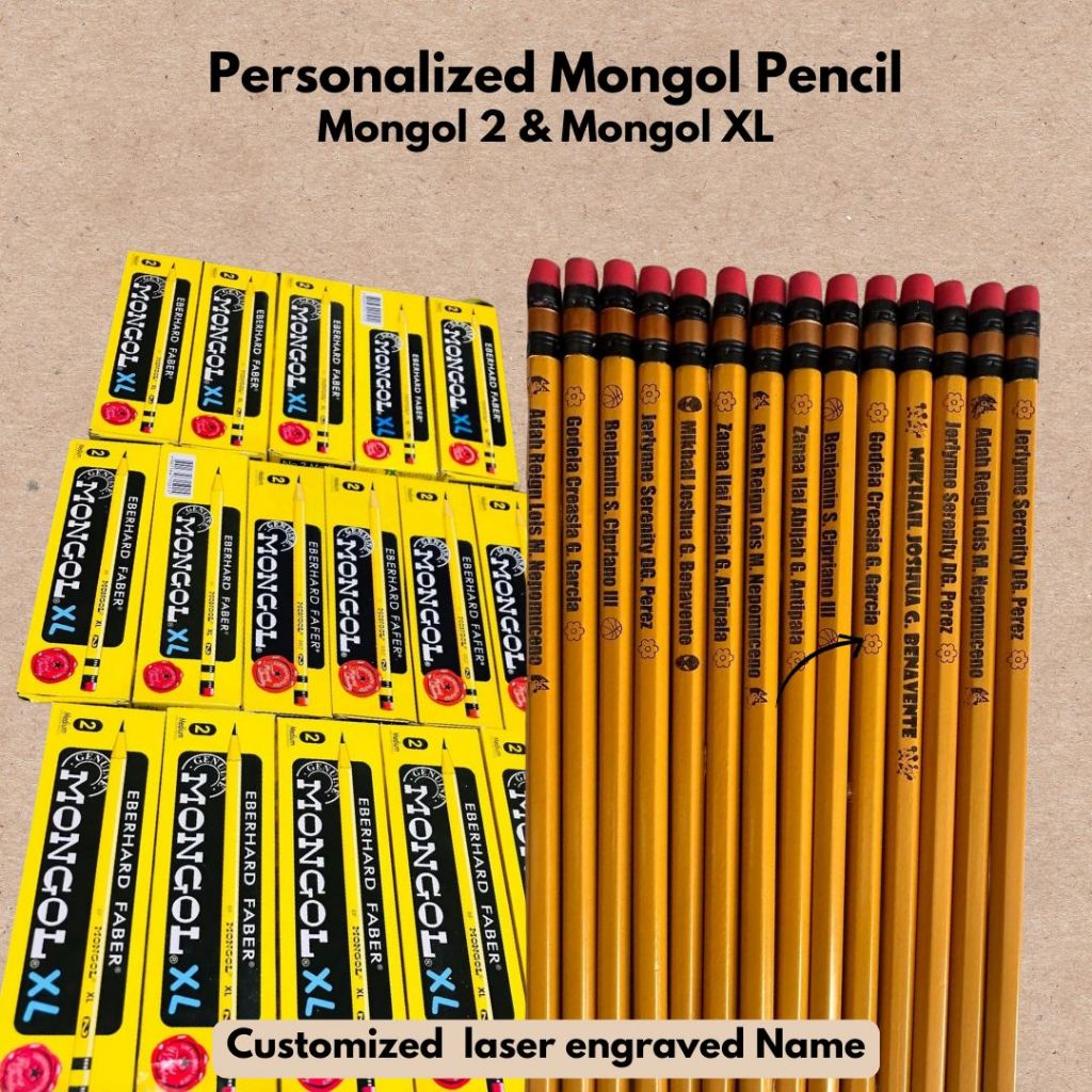 Customized Mongol Pencil with Laser Engraved Name 1pencil BacktoSchool ...