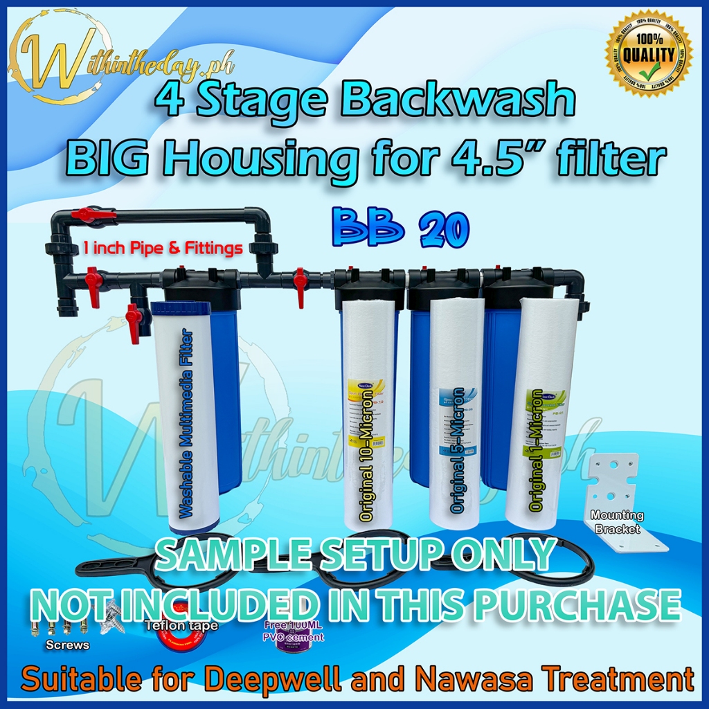 Big Blue Housing BB 20 Filter 20 x 4.5 inch Sediment Rust Chlorine ...