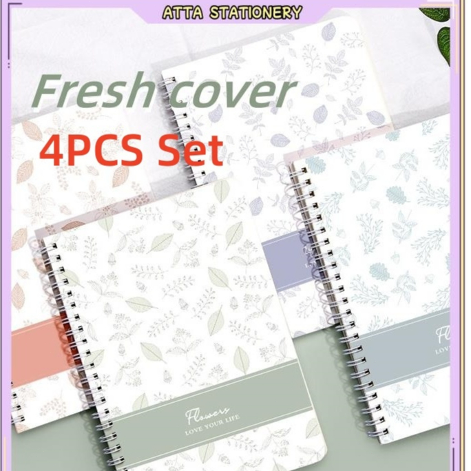 4PCS A5 60Sheets Spring Notebook Set Aesthetic Notebook Spiral Notebook ...