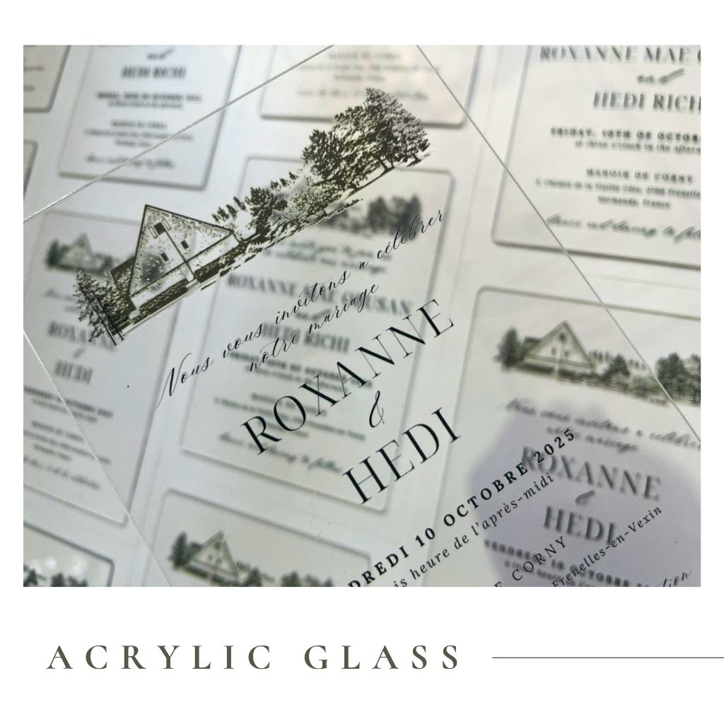 Acrylic Glass Invitations / Wedding Invitations / Personalized ...