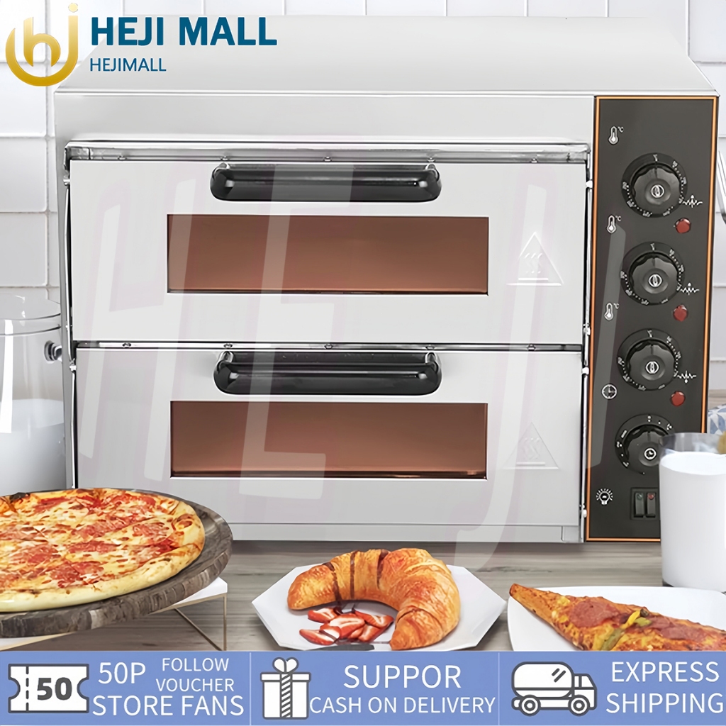 Stainless Steel Commercial Pizza Oven Double Deck Electric Oven ...